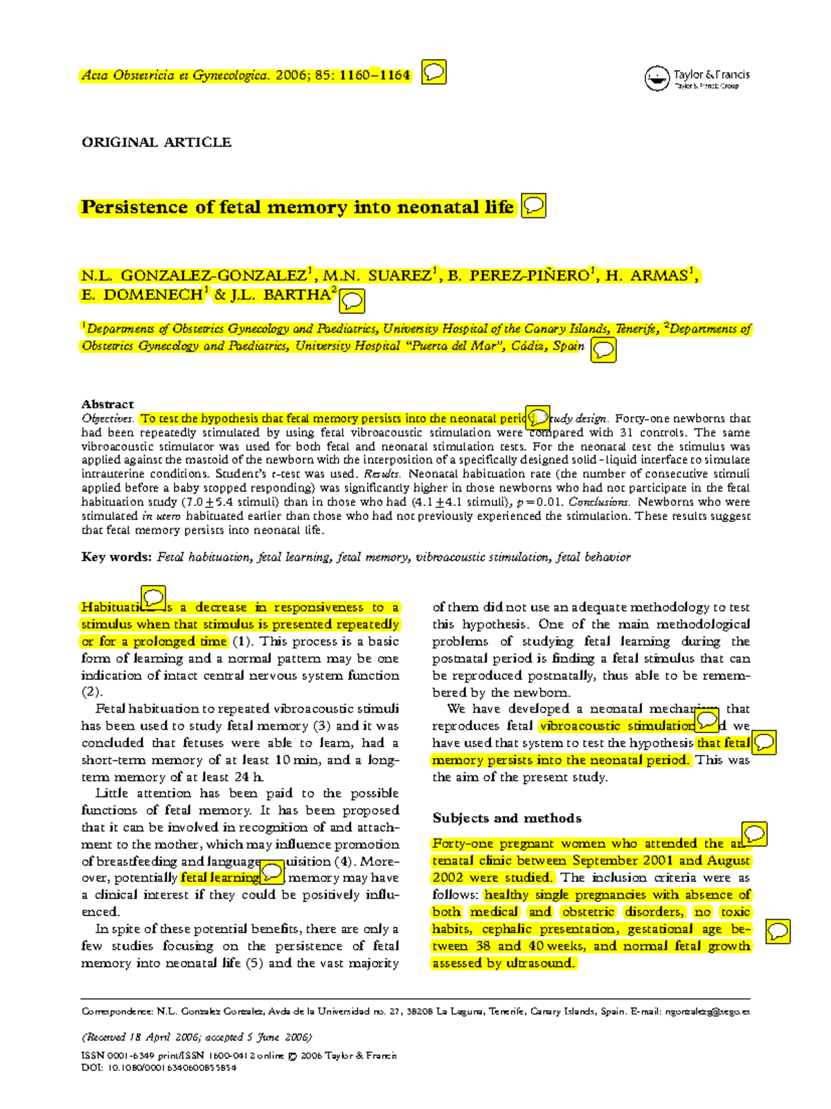 Module 03 Sample PDF with Annotations - ORIGINAL ARTICLE Persistence of ...