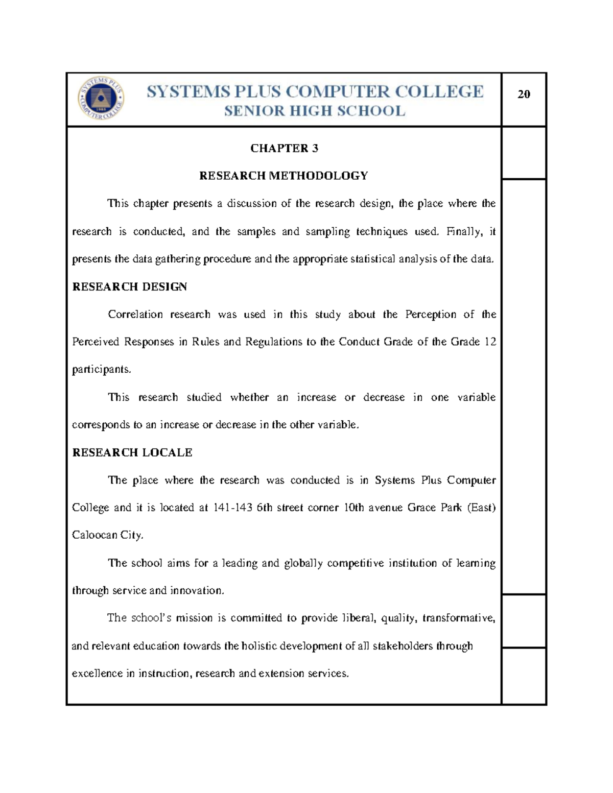 Research Chapter 3 - CHAPTER 3 RESEARCH METHODOLOGY This chapter ...