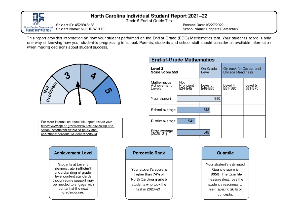 640324 4528946165 M5G22 - North Carolina Individual Student Report 2021 ...