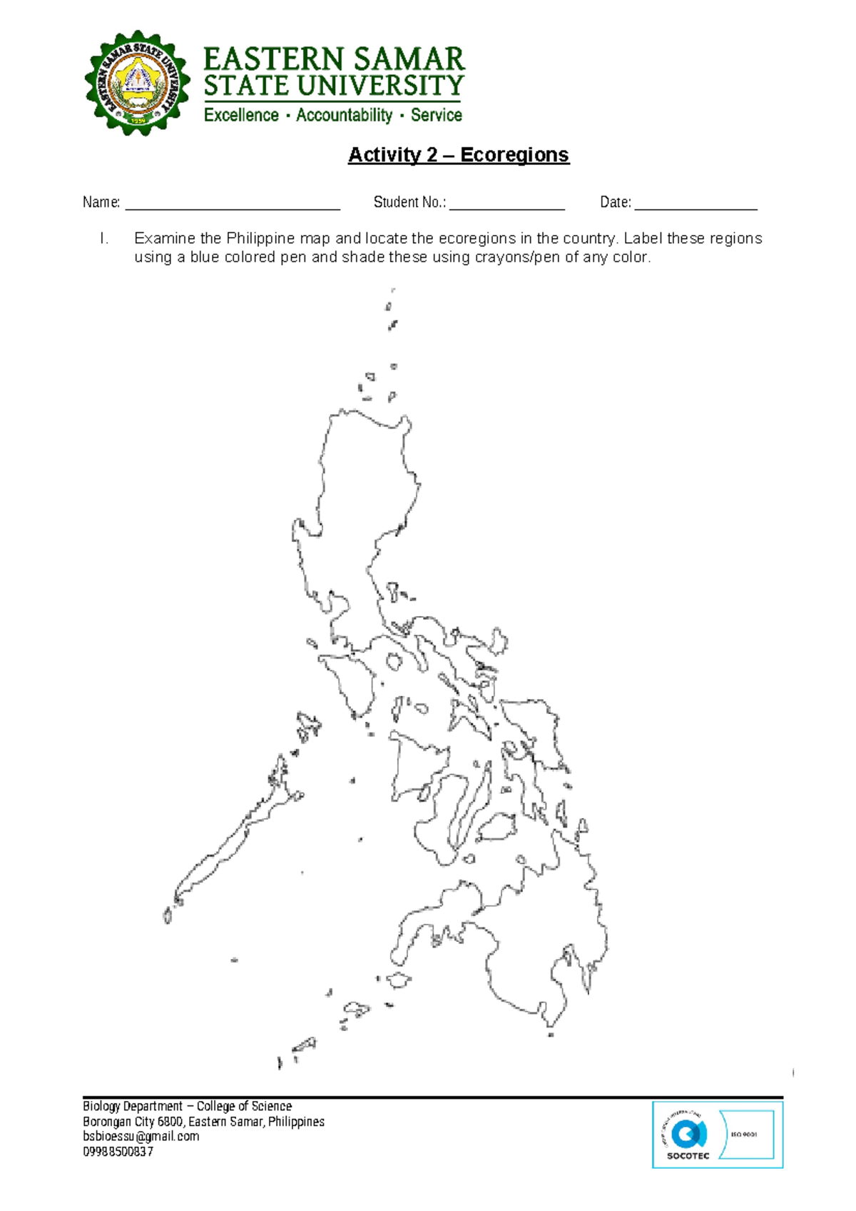Activity 2 in Philippine Biodiversity - General Biology - Activity 2 ...