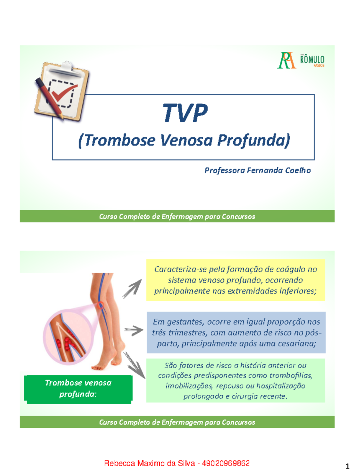 (Trombose Venosa Profunda) - Curso Completo de Enfermagem para ...
