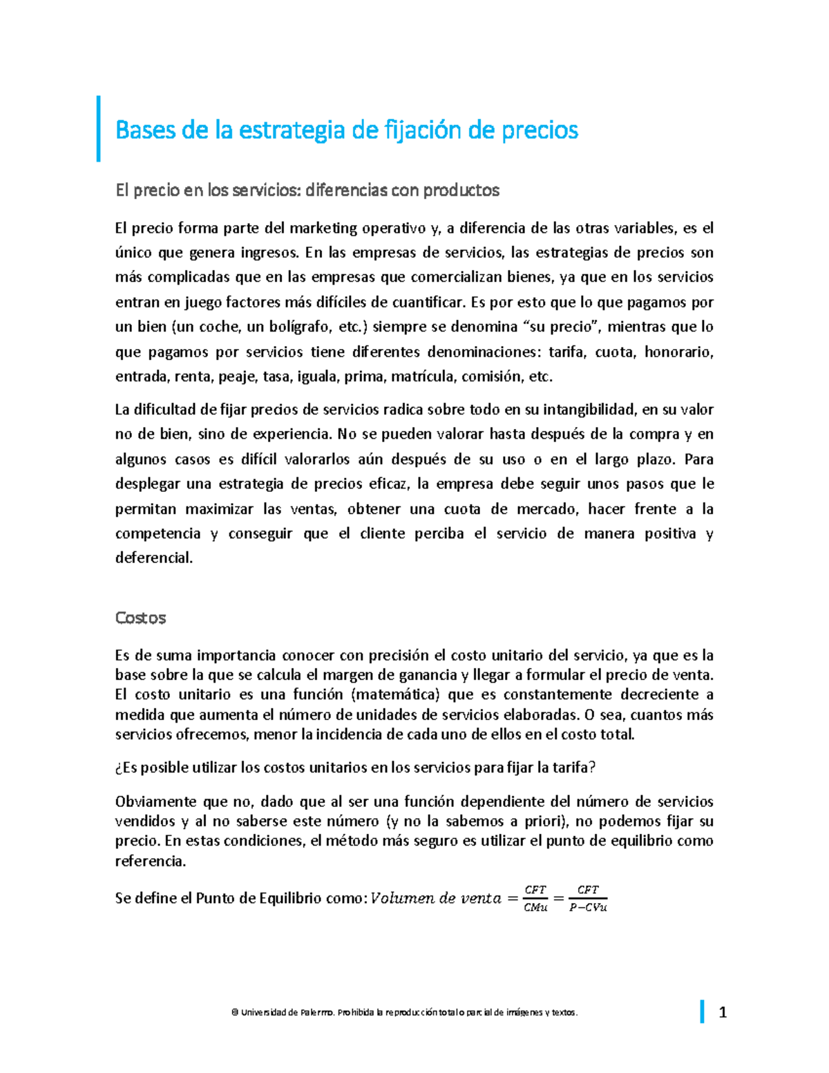 MOD 9 Fijacion de precios - Bases de la estrategia de fijación de ...