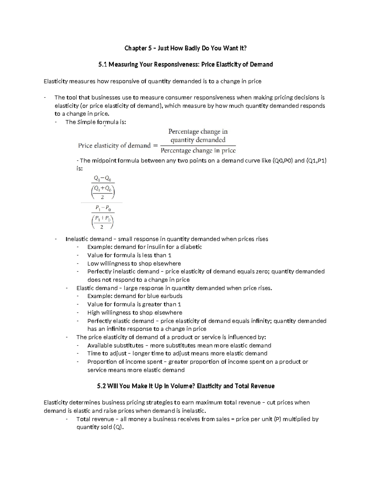 Microeconomics Chapter 5 Notes - Chapter 5 – Just How Badly Do You Want ...