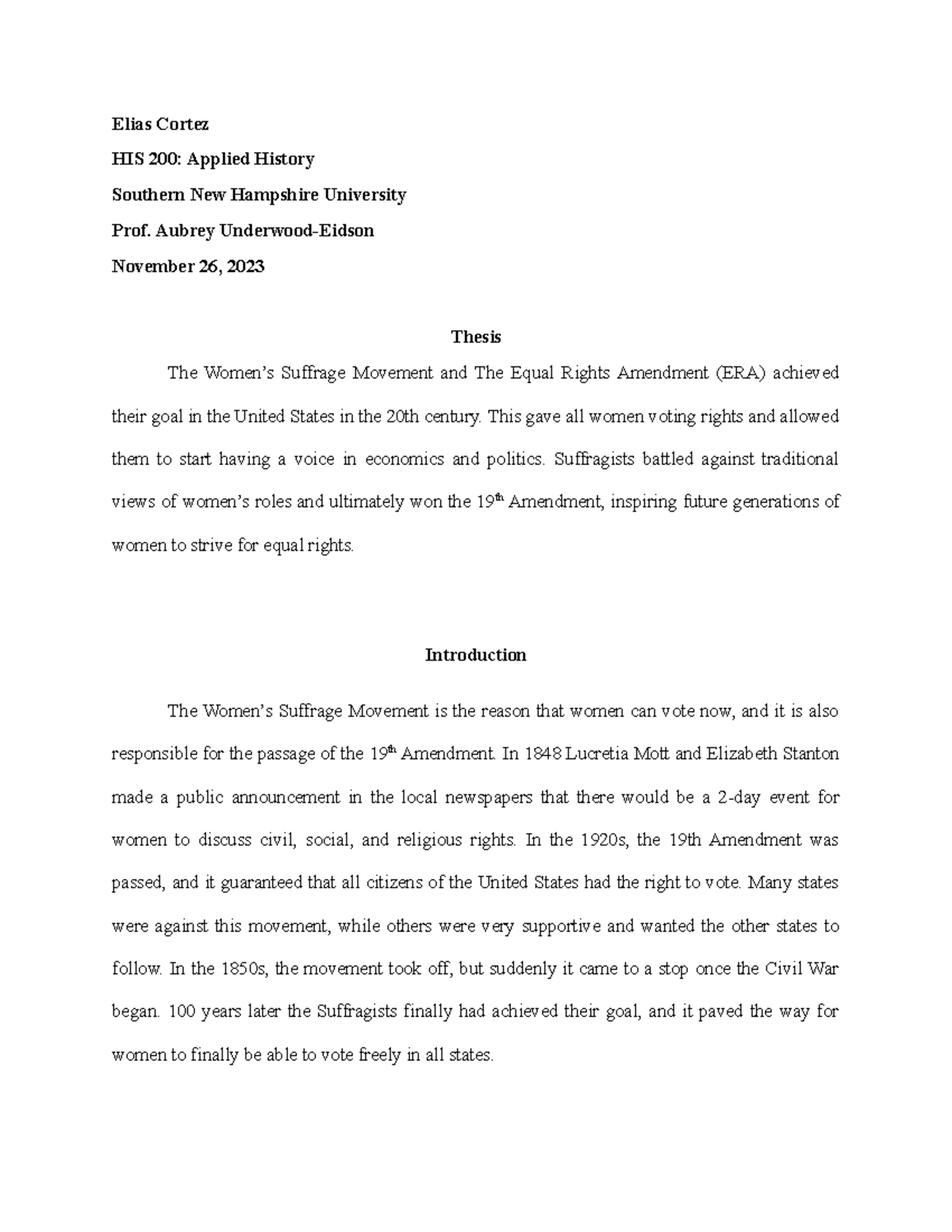 5-3 Historical Analysis Essay Progresss Check 1 - Elias Cortez HIS 200 ...