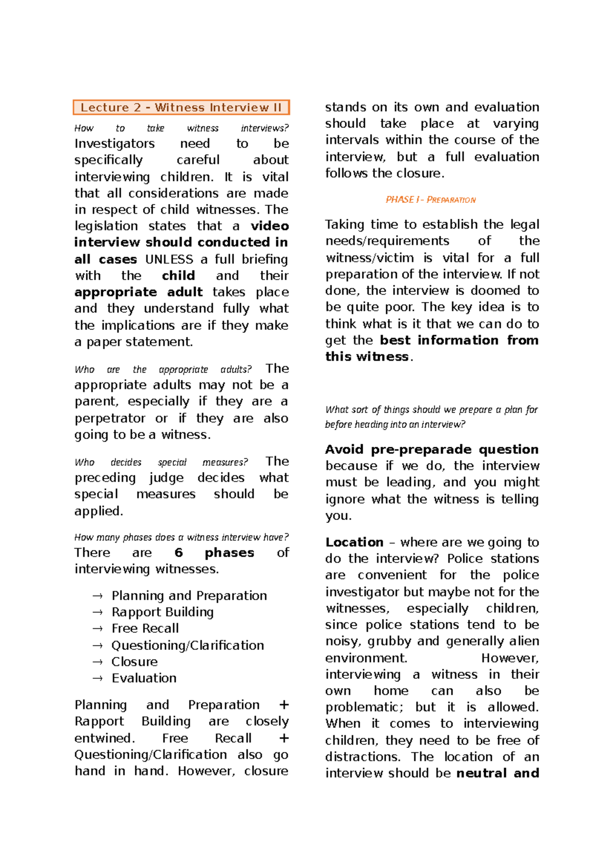 Witness Interview Part 2 - FZ1050 - UCLAN - Studocu