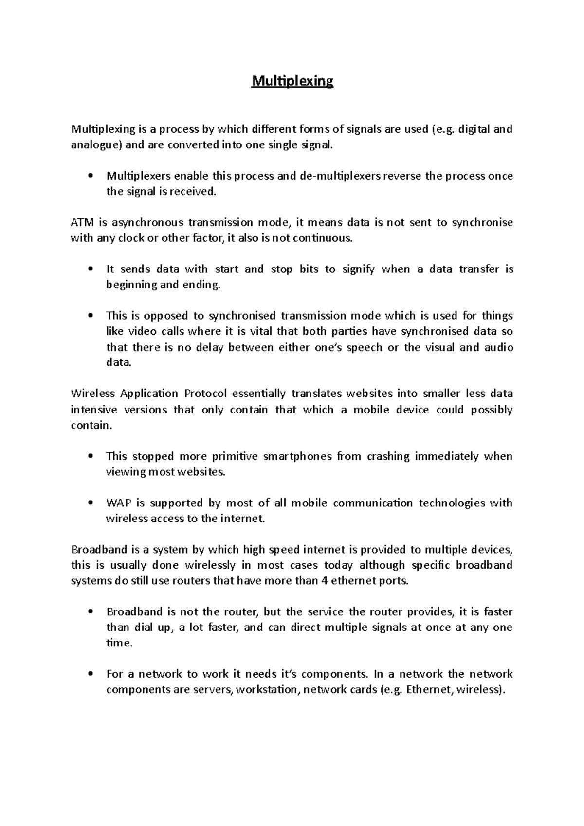 Multiplexing - Multiplexing Multiplexing is a process by which ...