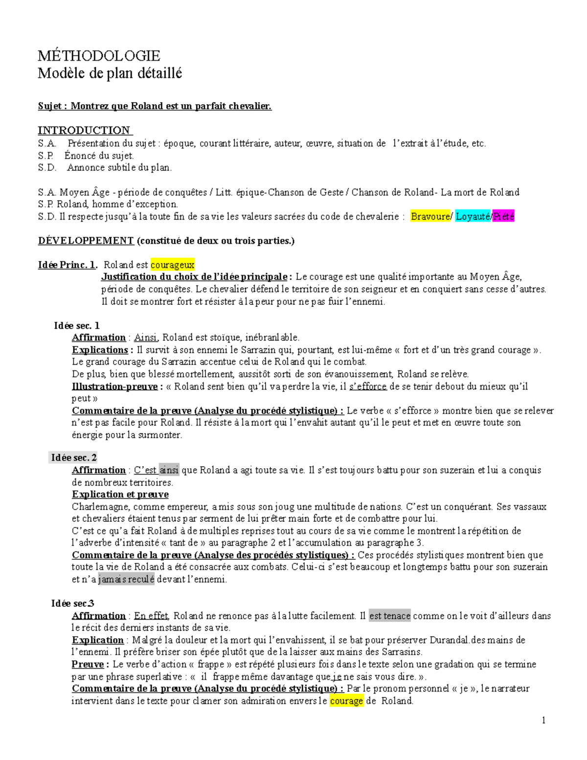2020-Roland-plan detaille - 101 - Cégep Édouard-Montpetit - Studocu