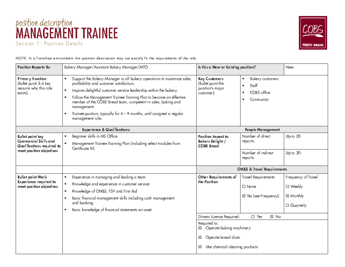 Management trainee - About Practical studies and literarure ...