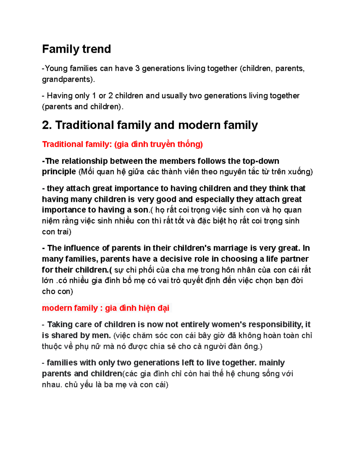 Family trend - Because English is the most used and spoken language ...