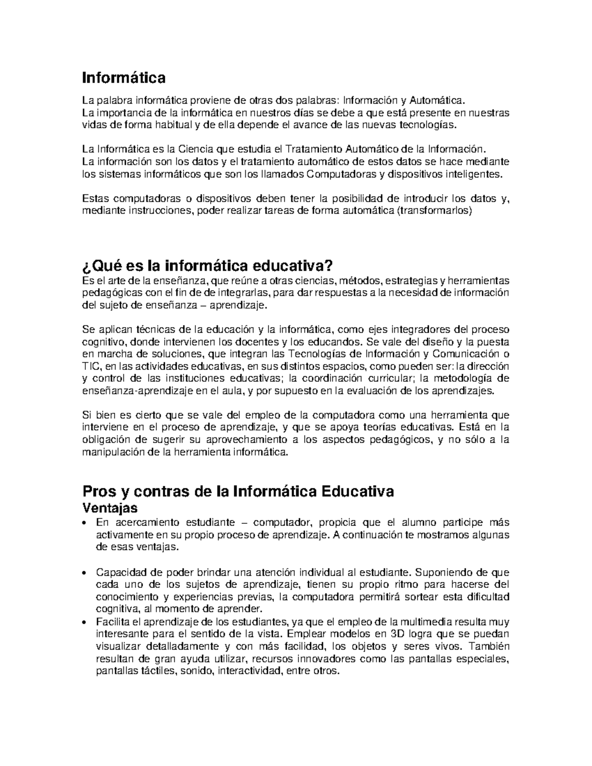 1 Informática - Conceptos basicos - Informática La palabra informática ...