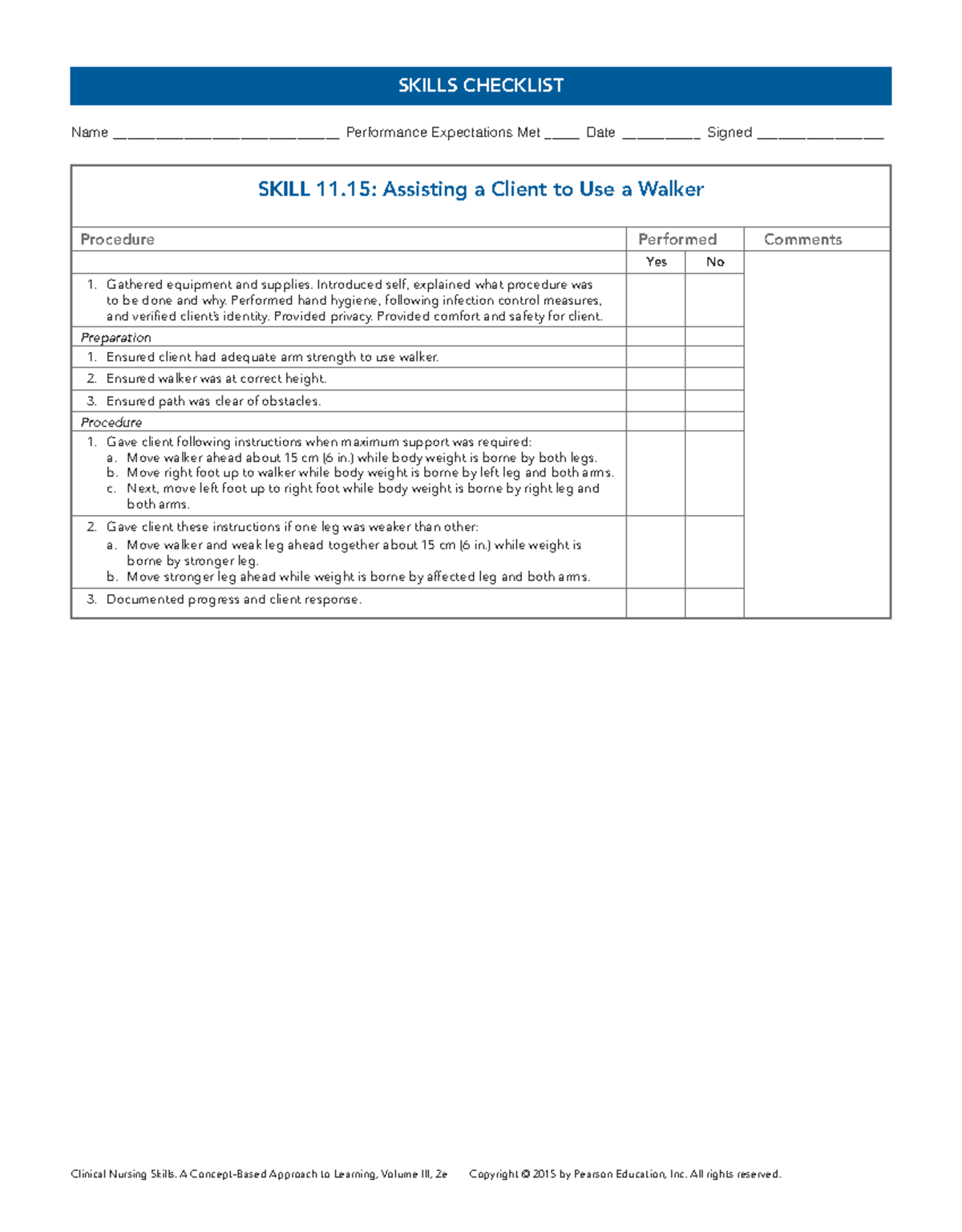 Using Walker - Clinical Nursing Skills: A Concept-Based Approach to ...