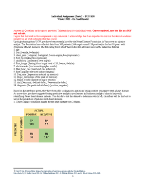 BUSI 650 Machine Learning Assignment - a) Draw a simple confusion ...