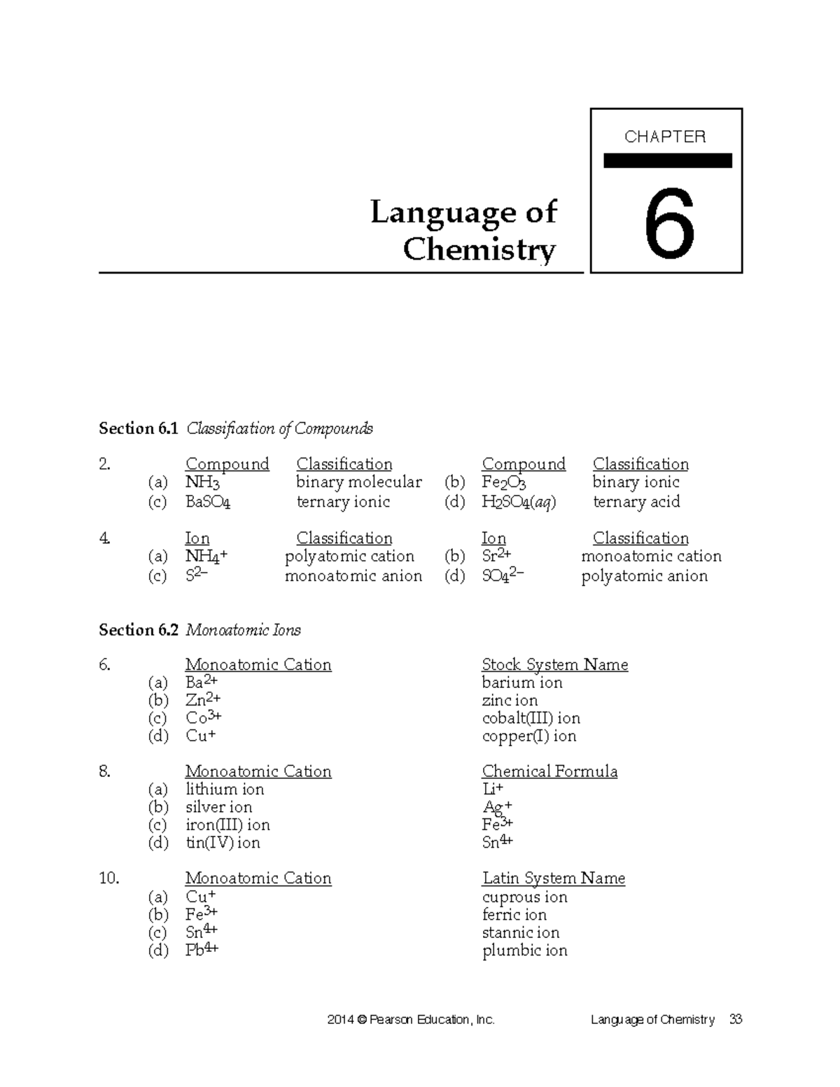 Language of Chemistry - 2014 © Pearson Education, Inc. Language of ...