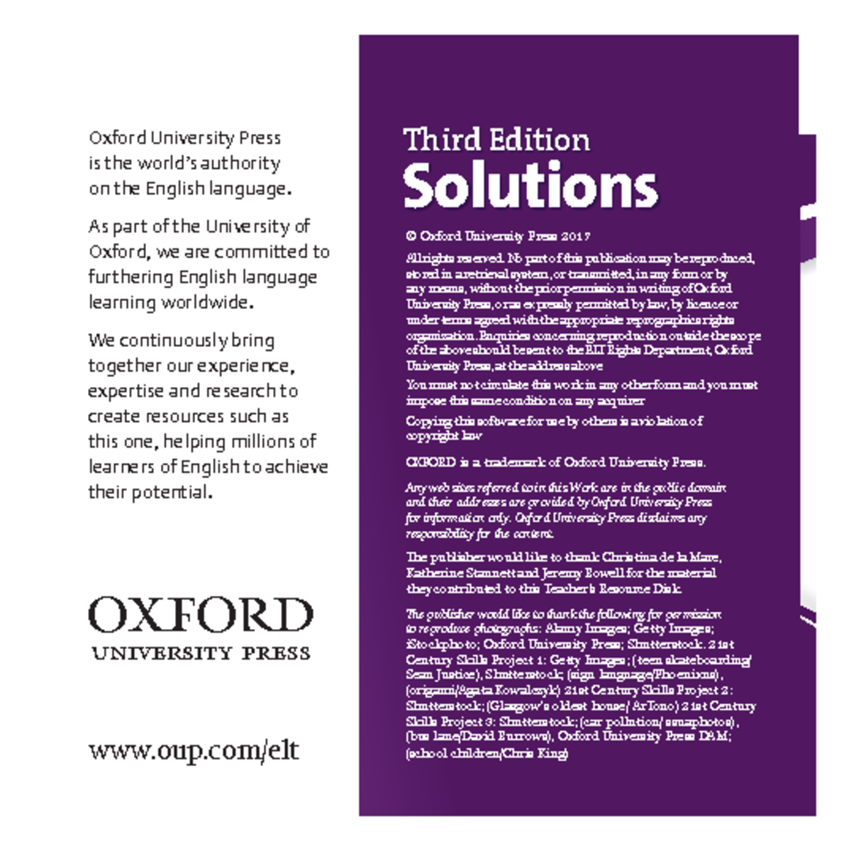 Solutions 3e intermediate trd booklet - oup/elt © Oxford University ...