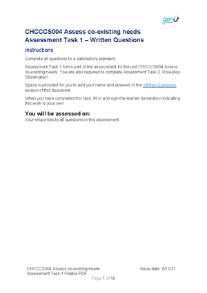 Chcadv 001 - TASK 4 - mmjj - CHCADV001 Facilitate the interests and ...