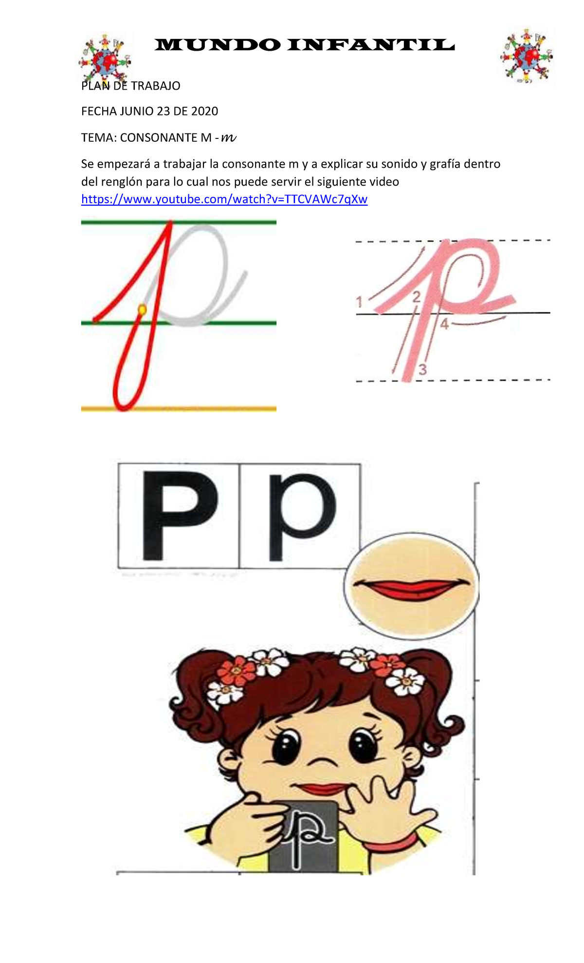 Consonante P clase 1 - PLAN DE TRABAJO FECHA JUNIO 23 DE 2020 TEMA ...