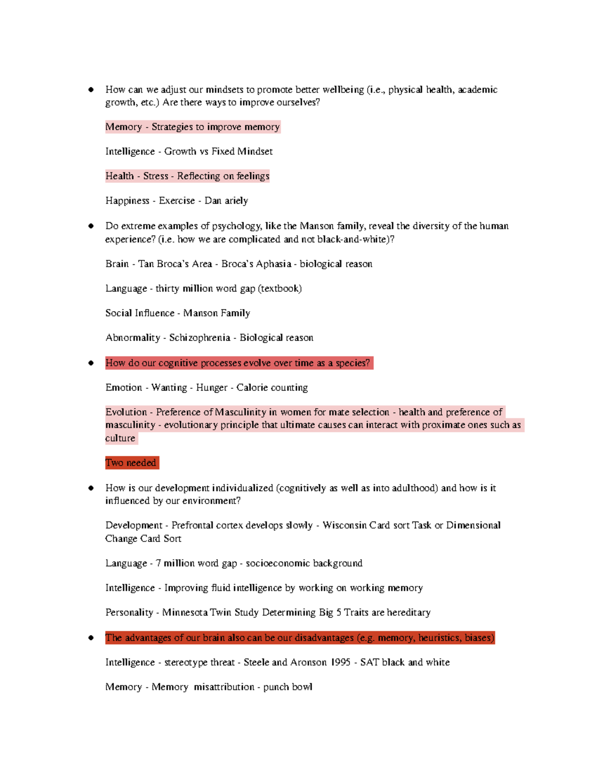 Psych Essays for Final - Grade: A - How can we adjust our mindsets to ...