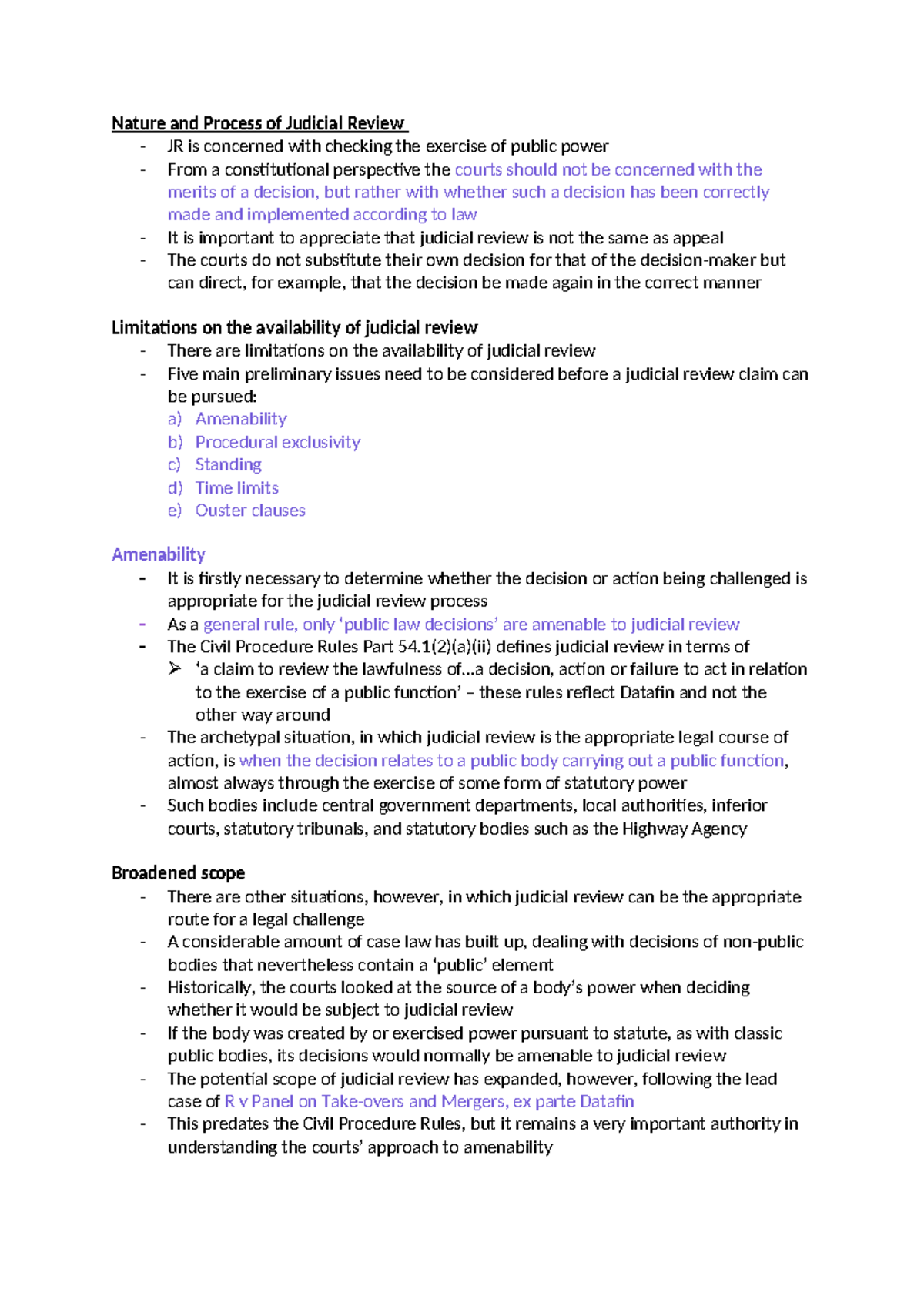 1. Nature and Process of Judicial Review - . decision, action or ...