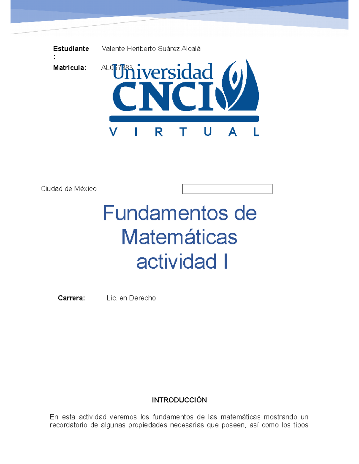Fundamentos de matematicas actividad I teoria de las matematicas ...