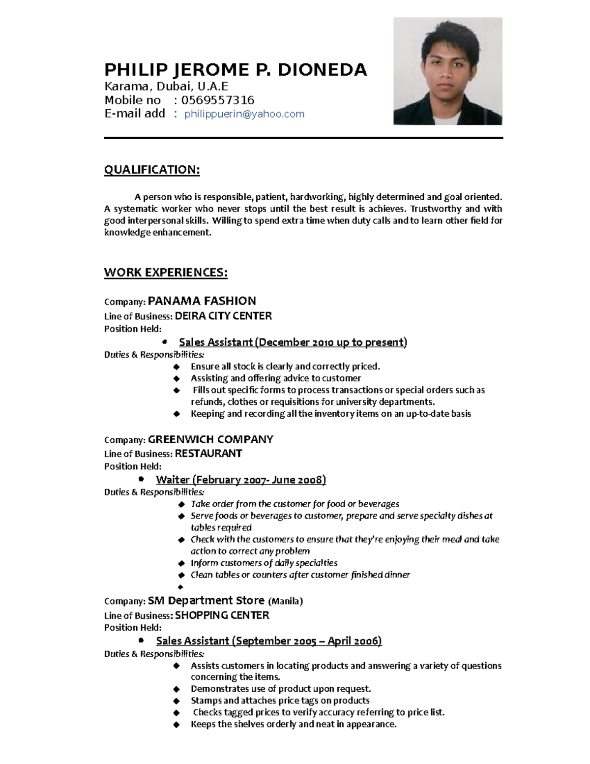 PJPD. dox cv - activity - PHILIP JEROME P. DIONEDA Karama, Dubai, U.A ...
