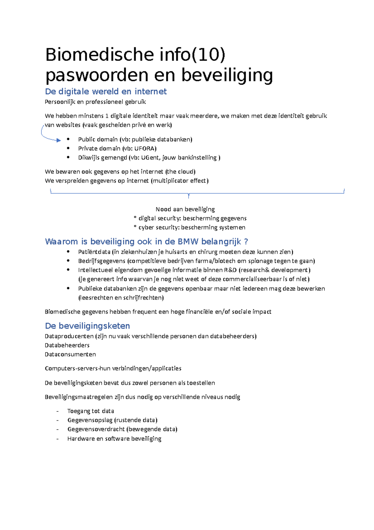 Beveiliging en paswoorden - Biomedische info(10) paswoorden en ...