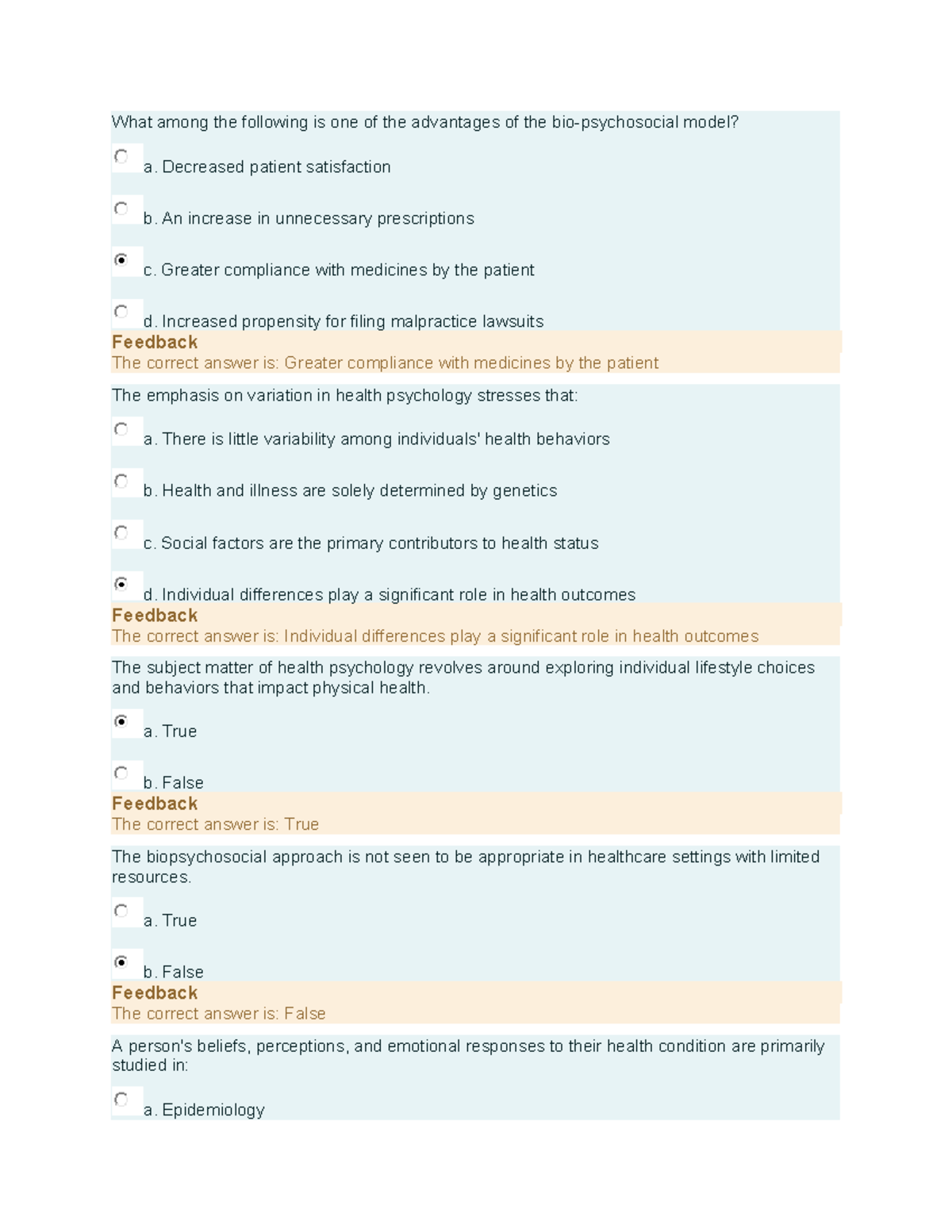 PSYC 1111 Self-Quiz Unit 1 - What among the following is one of the ...