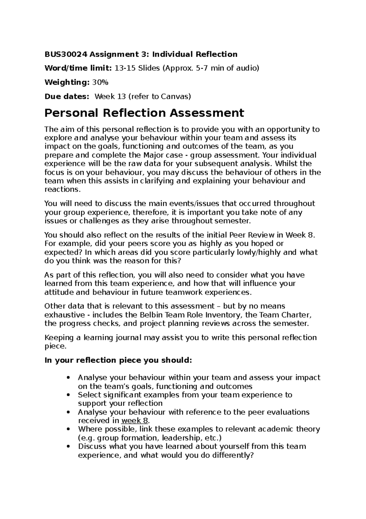 BUS30024 Assignment 3(CH) - BUS30024 Assignment 3: Individual ...