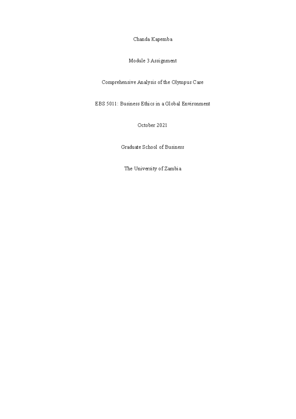 Module 3 Assignement - Business Ethics in a Global Environment - Chanda ...
