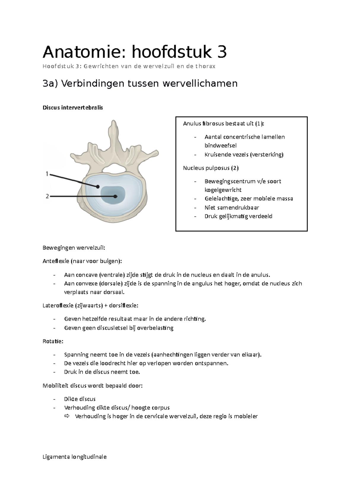 Hoofdstuk 3 gewrichten wervelzuil en thorax - Anatomie: hoofdstuk 3 ...