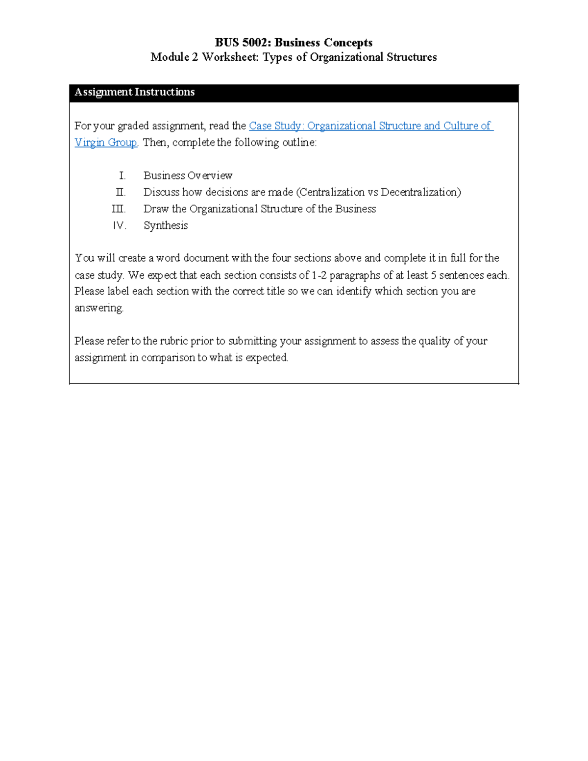 BUS5002 Module 2 Worksheet - Module 2 Worksheet: Types of ...