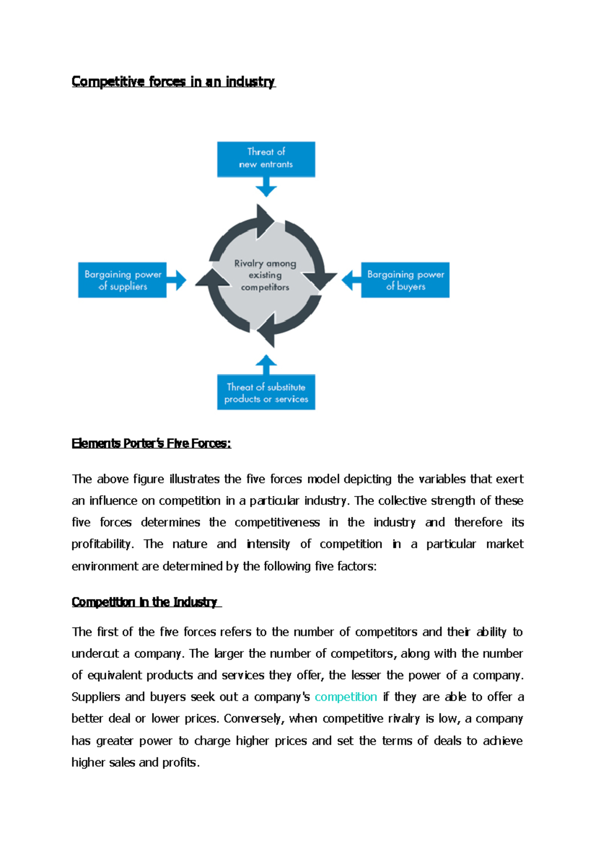 Competitive forces in an industry - Competitive forces in an industry ...