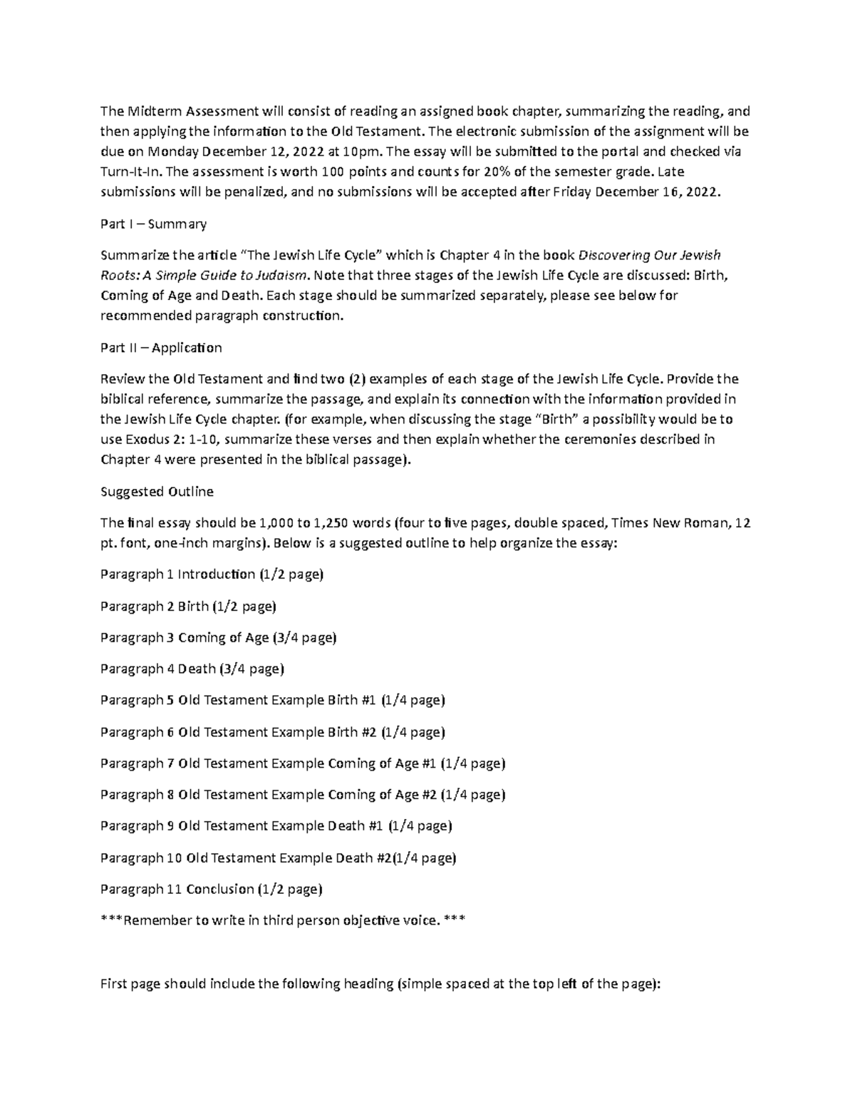 Midterm+Assignment+-+Copy - The Midterm Assessment will consist of reading an assigned book ...