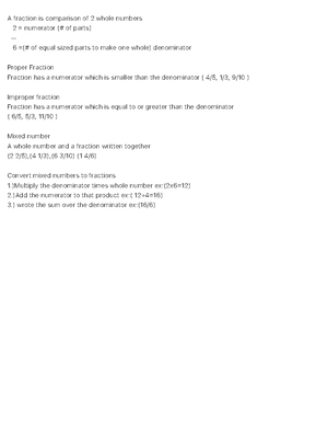 MAT 032 notes - Common denominators = the same denominator 3/8 + 5/8. 3 ...
