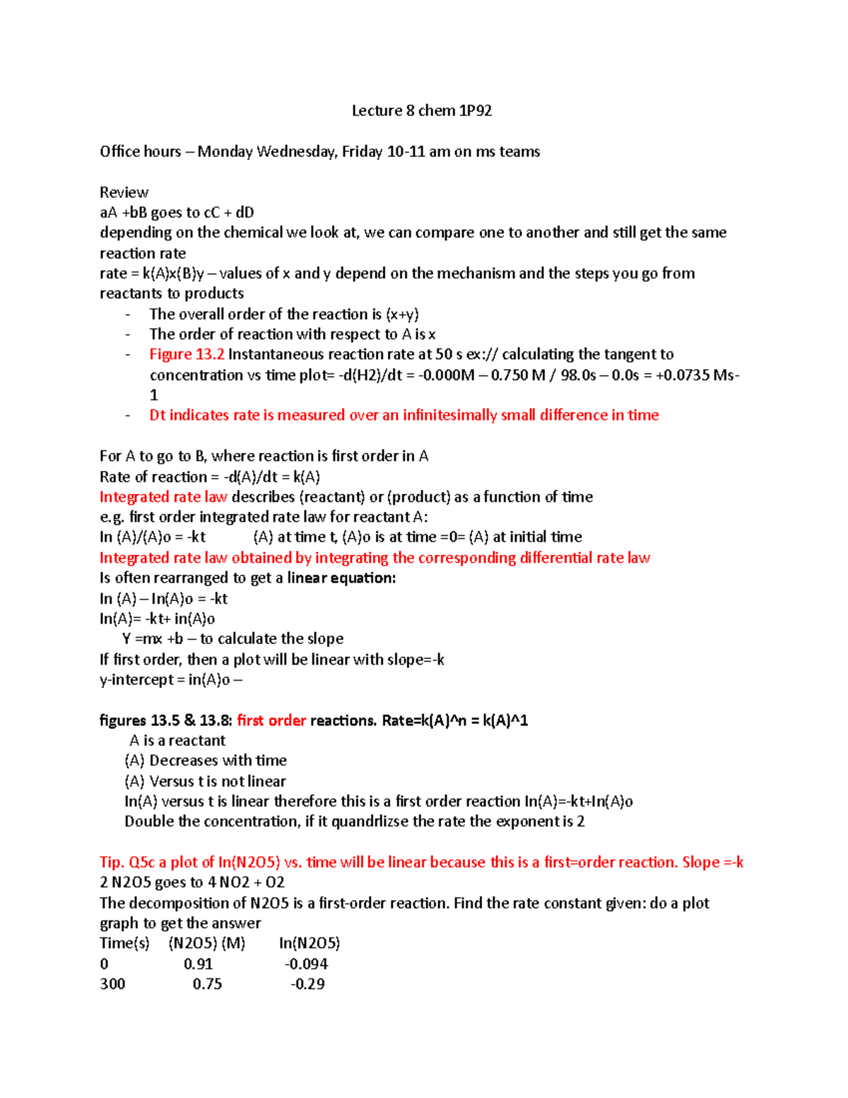 Lecture 8 chem 1P92 - Lecture 8 chem 1P Office hours – Monday Wednesday ...