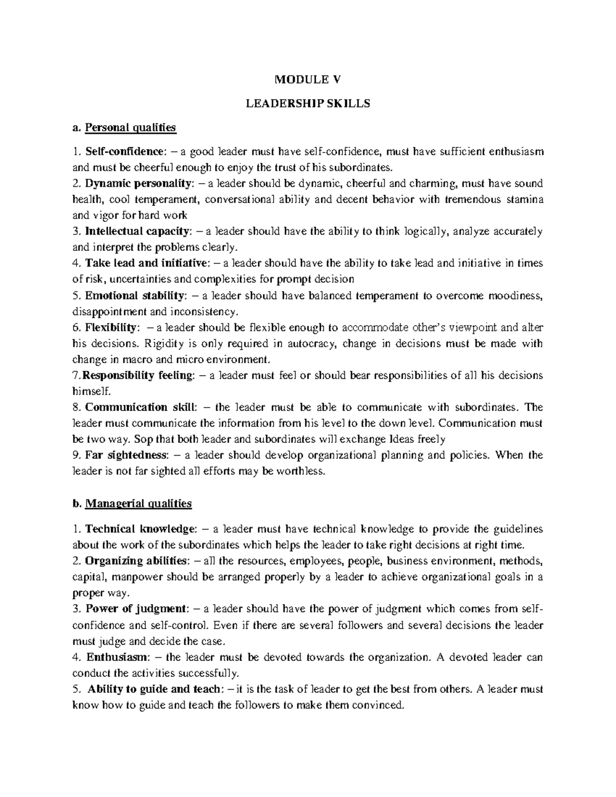 Module 5 short notes - Introduction, a framework for considering ...