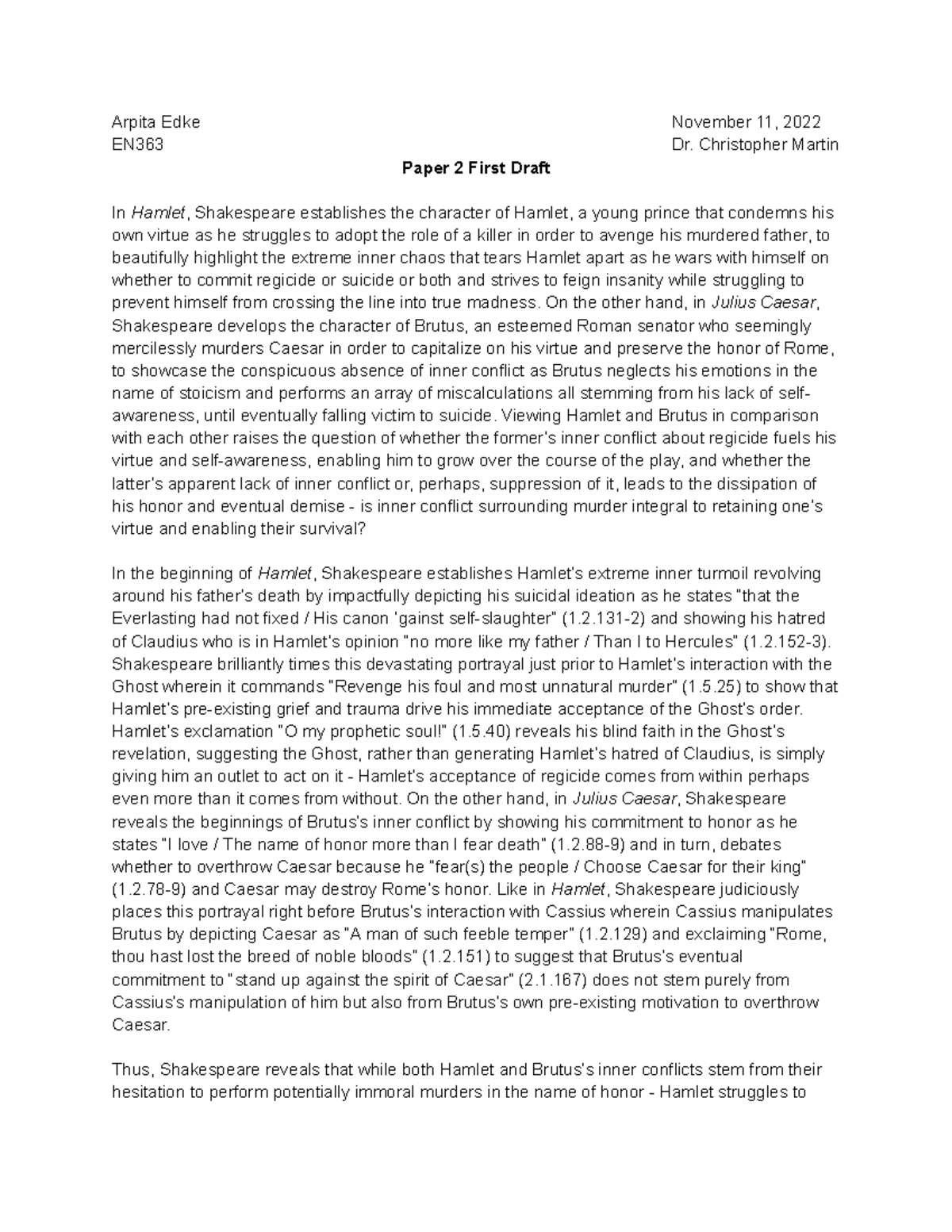 EN363 Paper 2 First Draft - Arpita Edke November 11, 2022 EN363 Dr ...