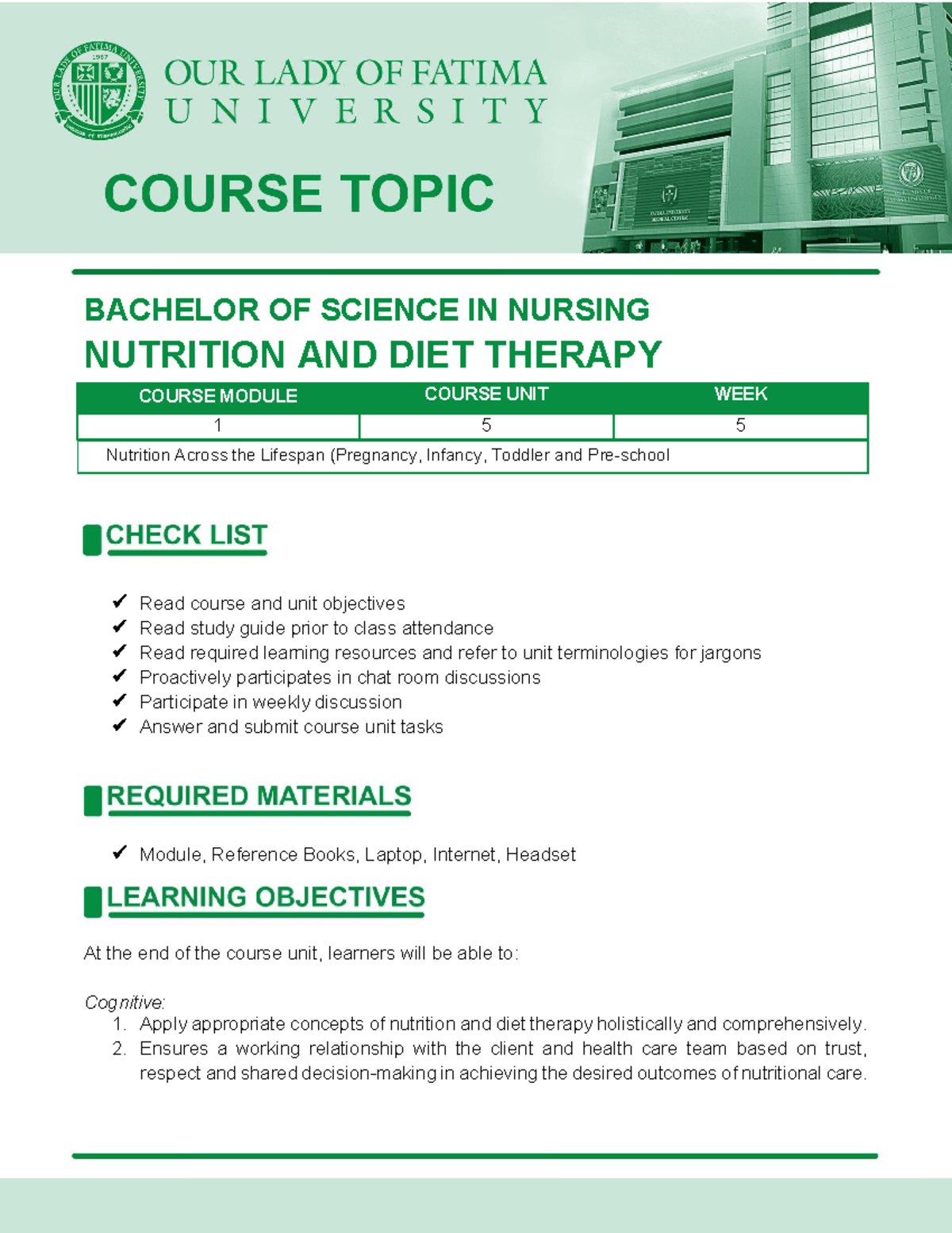PDF Nutrition CM 1 CU 5 LEC WEEK 5-1 - BACHELOR OF SCIENCE IN NURSING NUTRITION AND DIET THERAPY ...