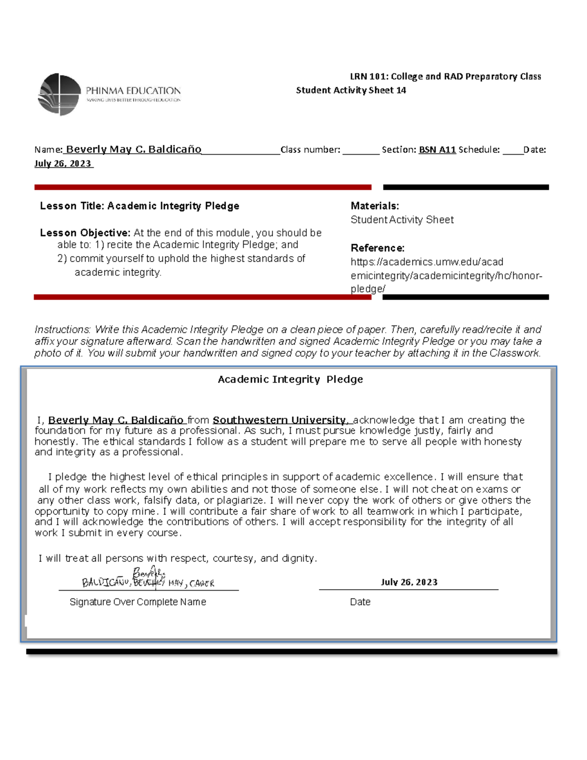 LRN module 14 - LRN - LRN 101: College and RAD Preparatory Class ...