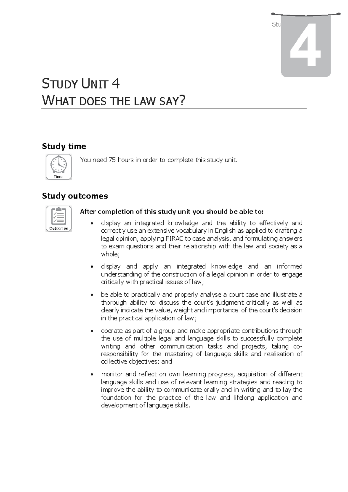 Study unit 4 law of insolvency - S TUDY UNIT 4 W HAT DOES THE LAW SAY ...