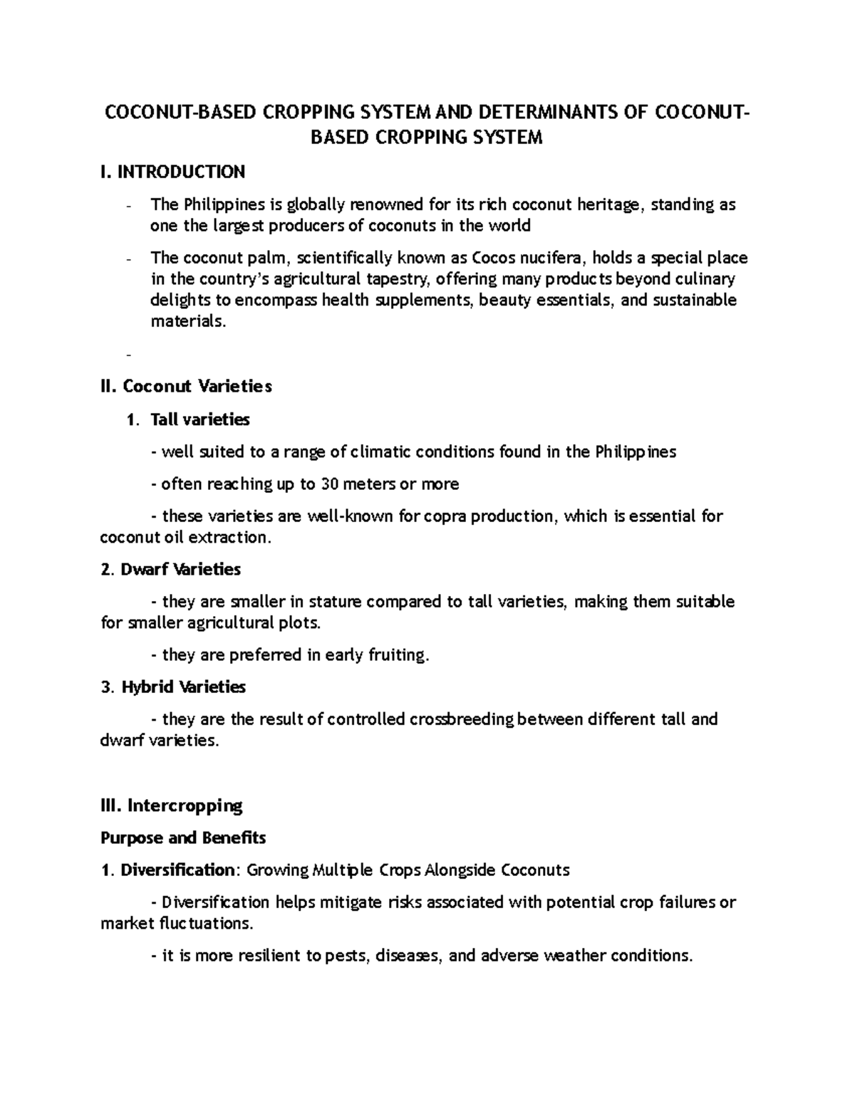 Coconut - ABOUT FARMING SYSTEMS - COCONUT-BASED CROPPING SYSTEM AND ...