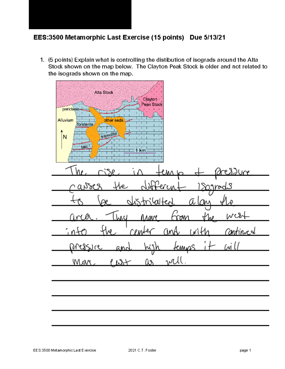 Hwk5+Review+Exercise 2021 - EES:3500 Metamorphic Last Exercise (15 ...