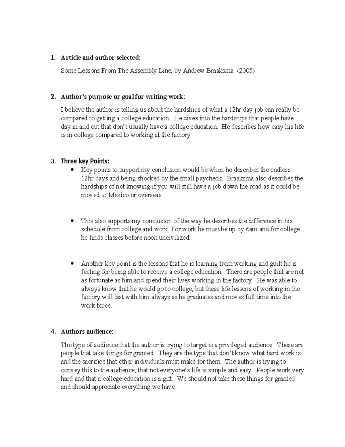 Writing Notes - Article and author selected: Some Lessons From The ...