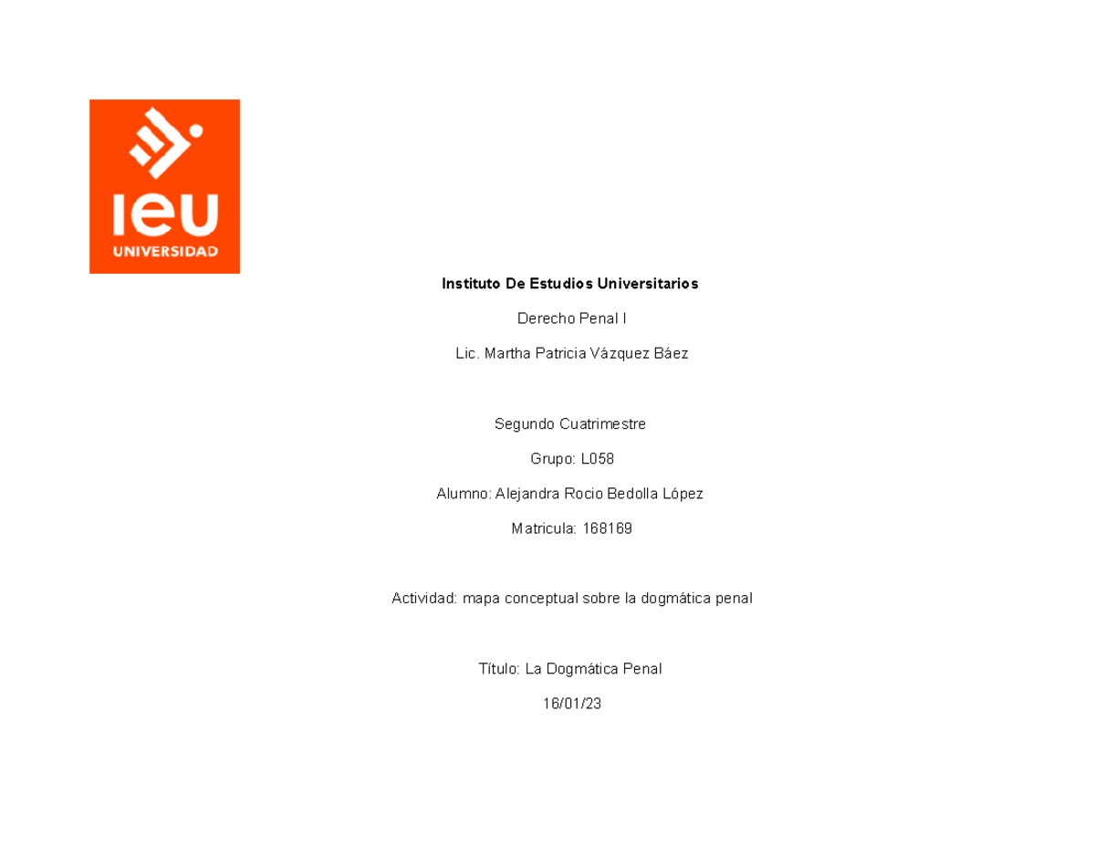 Dogmatico jurdico penal mapa conceptual - derecho - Instituto De ...