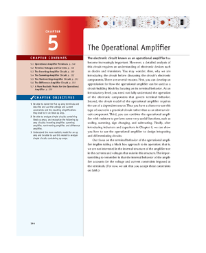 Lecture 9 - circuit lab - 1 Experiment 9 Operational Amplifiers and Applications COMPONENTS Type ...