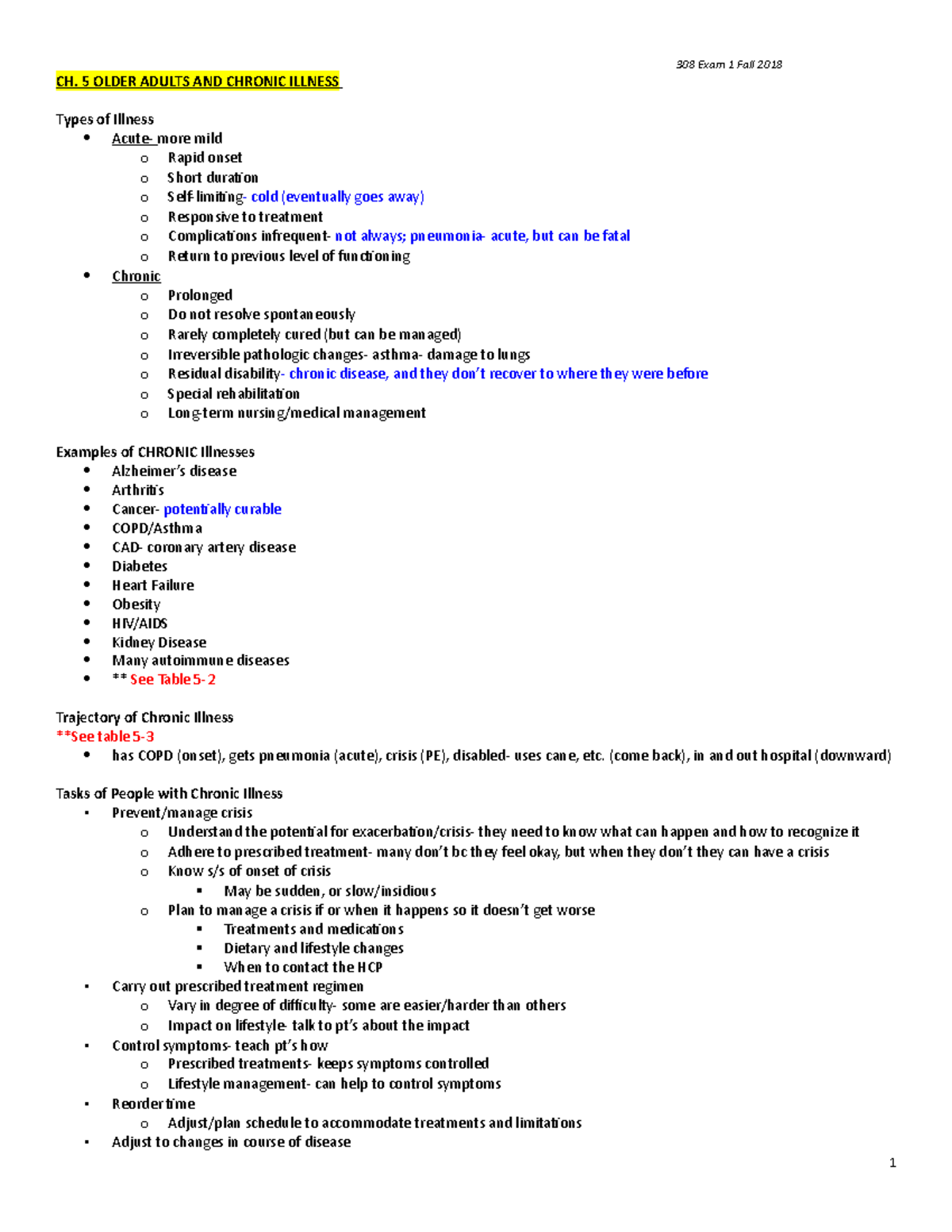 308 Exam 1 Notes NEW - Susan Randol Is Teacher, updated in 2022. - CH ...