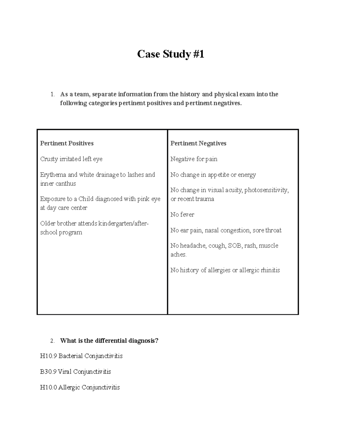 Course work Case Study #1 - Case Study 1. As a team, separate ...