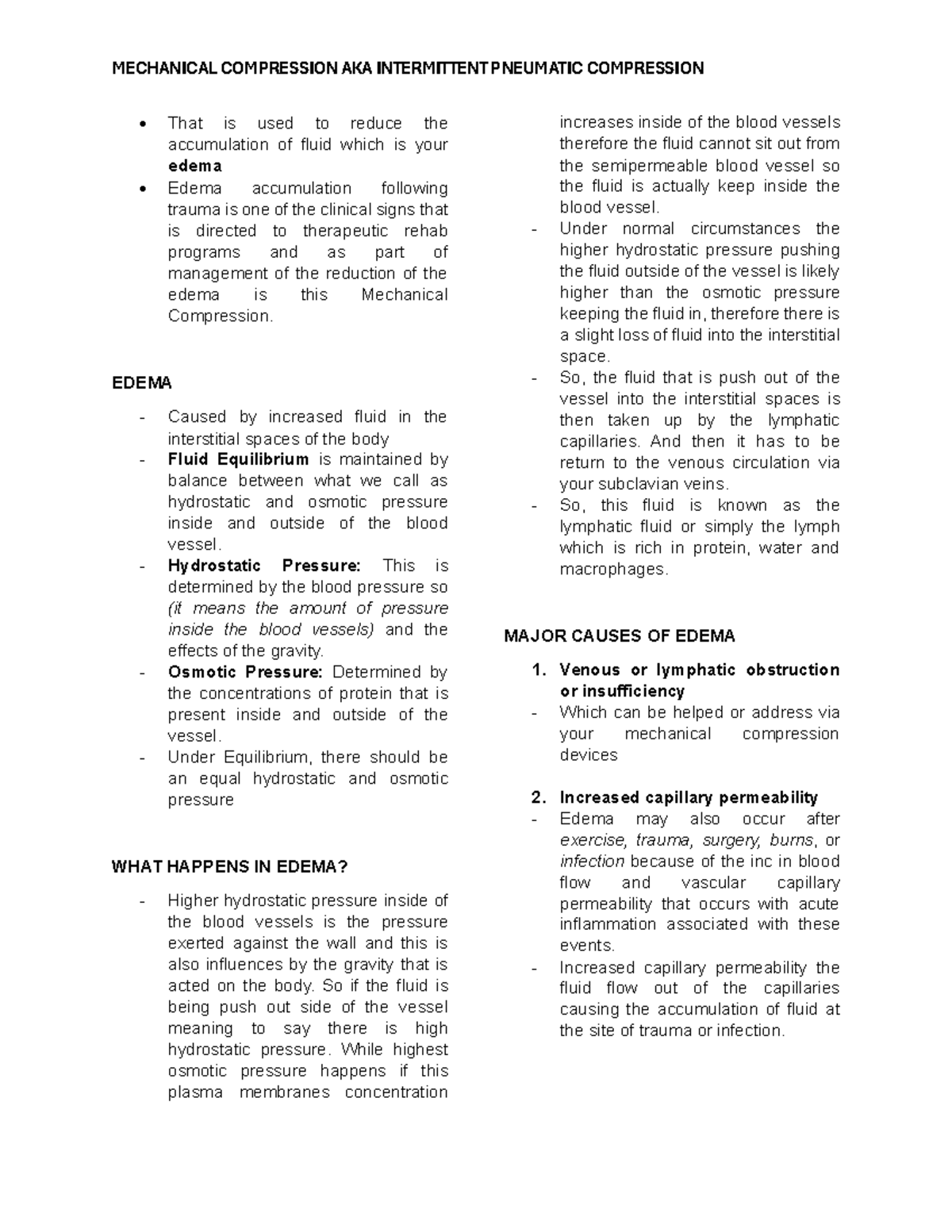 IPC - Intermittent Pneumatic Compression - That is used to reduce the ...