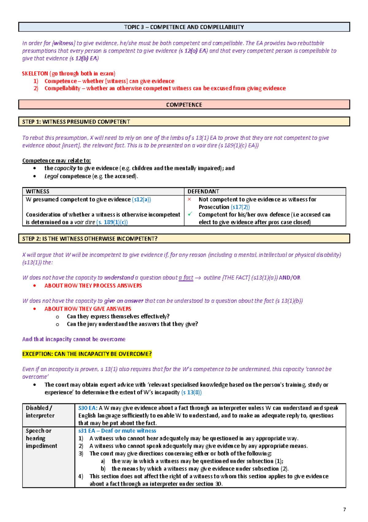 39671-sample - Easy work - TOPIC 3 – COMPETENCE AND COMPELLABILITY In ...