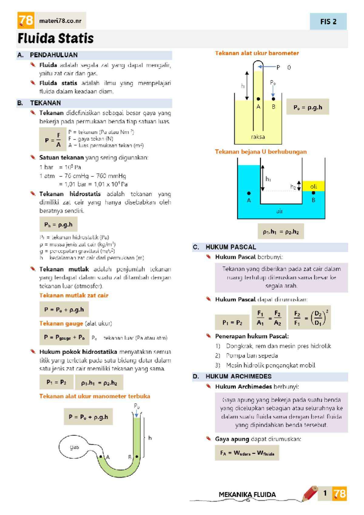 Fluida Statis - Word Press - Physical Education - Studocu