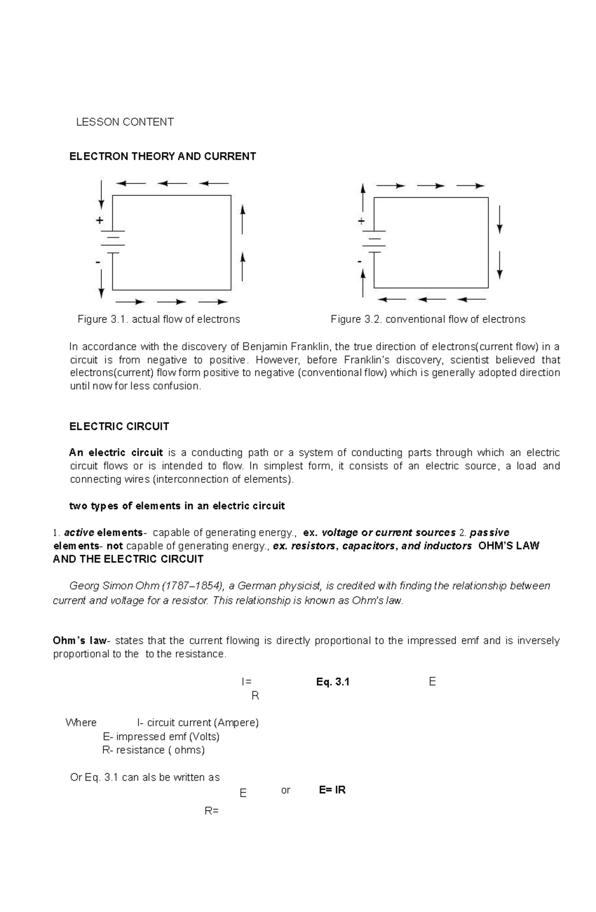 Circuits 01 - IM 3 - An electric circuit is a conducting path or a ...